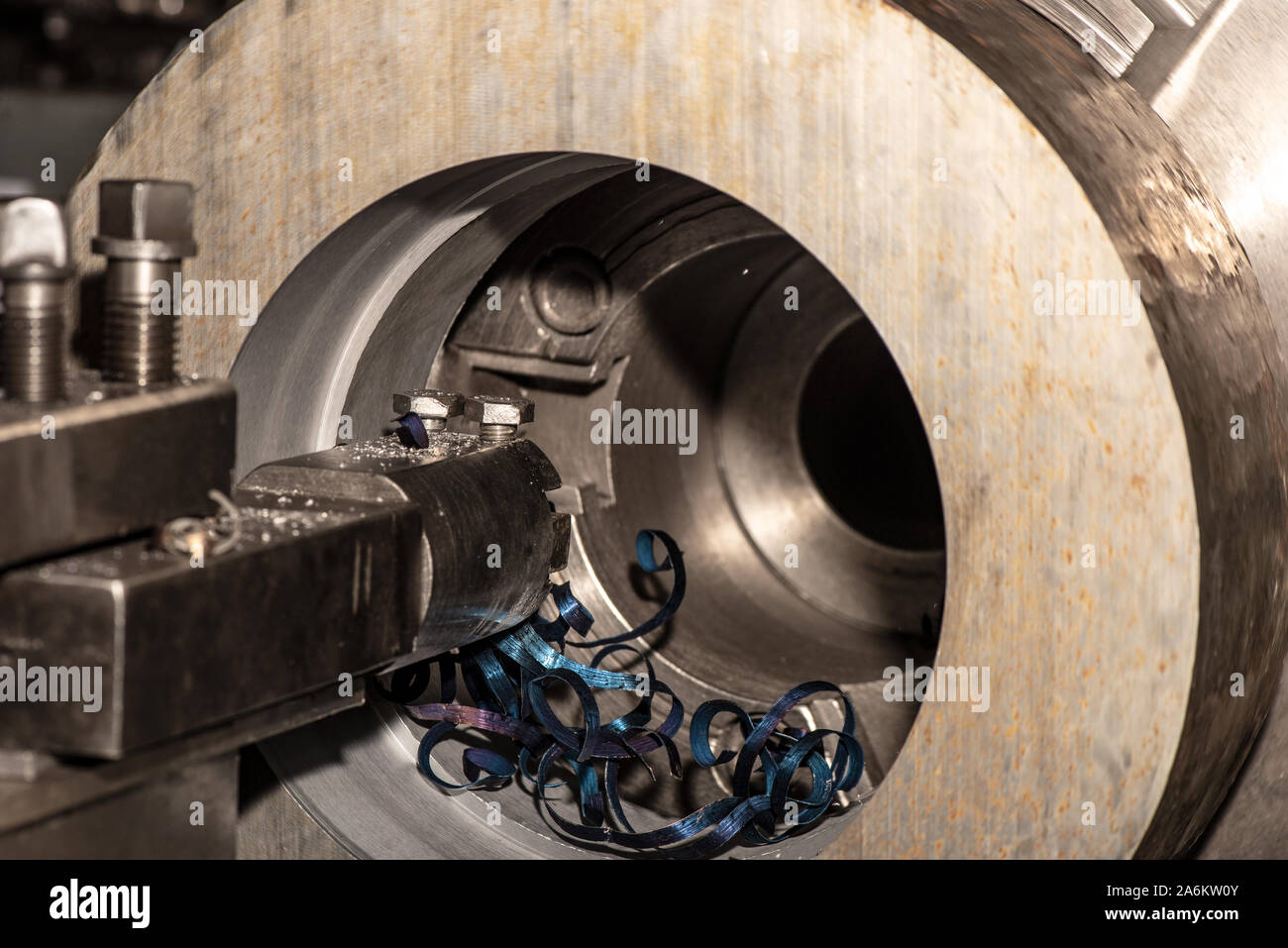metal turning in a factory Stock Photo - Alamy