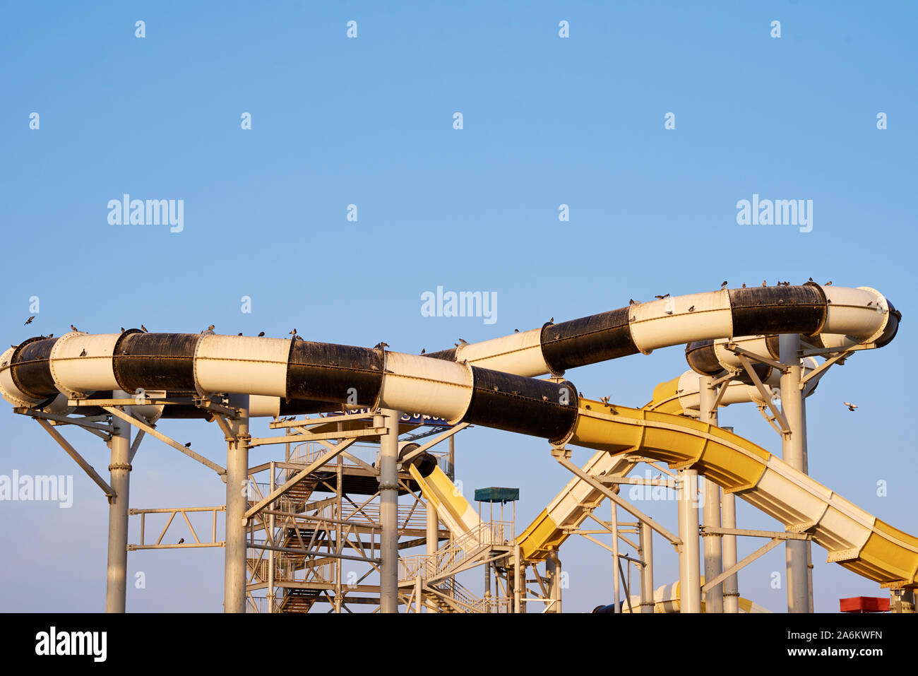 Blue waterslide in waterpark hi-res stock photography and images - Alamy