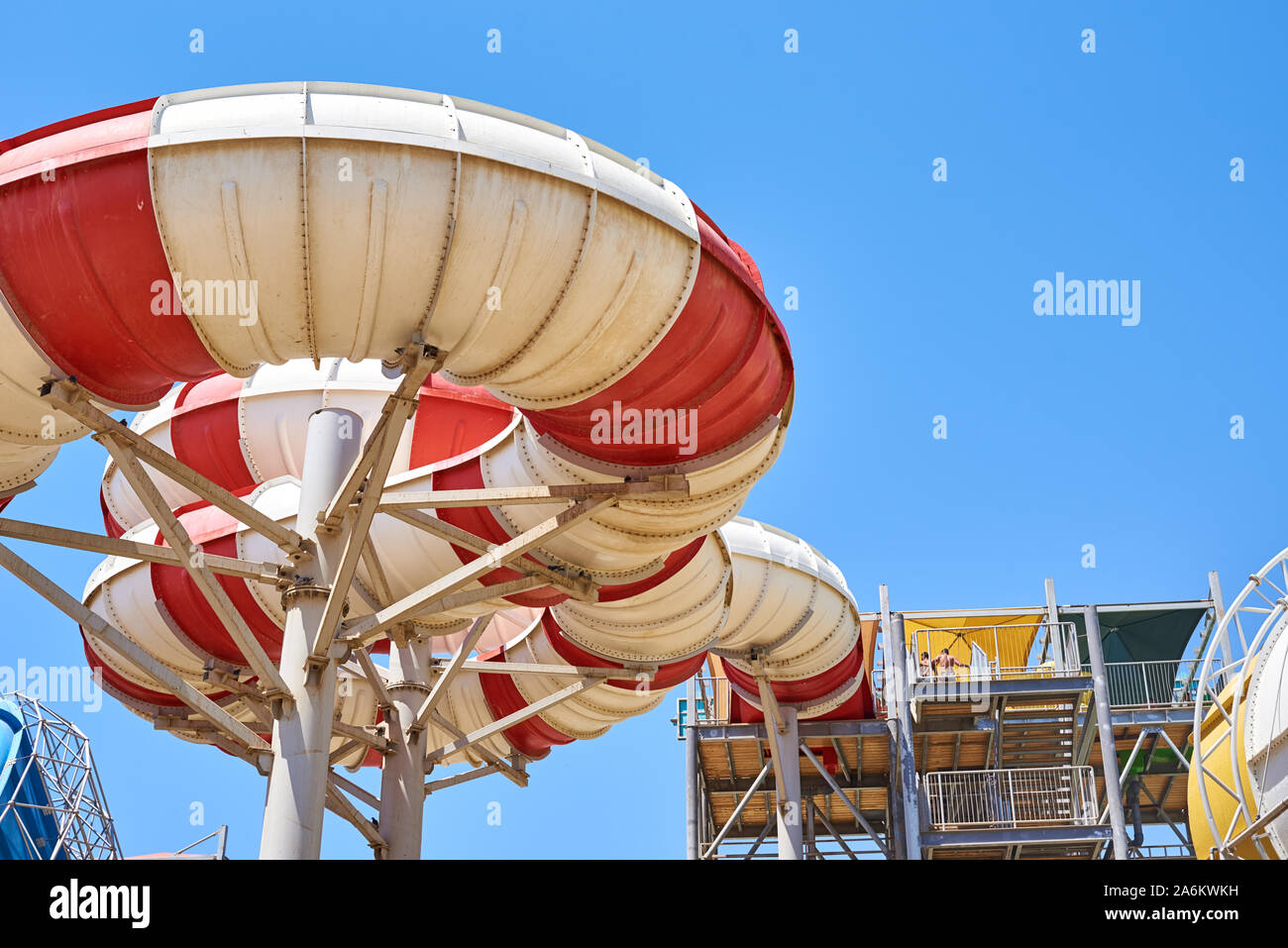 Blue waterslide in waterpark hi-res stock photography and images - Alamy