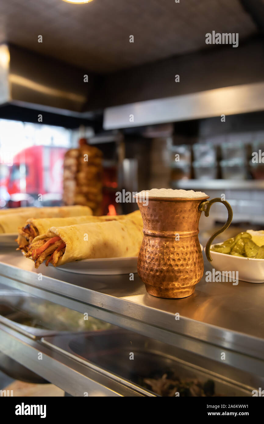 Traditional Turkish Doner Kebab meat. Shawarma or gyros. Turkish, greek ...