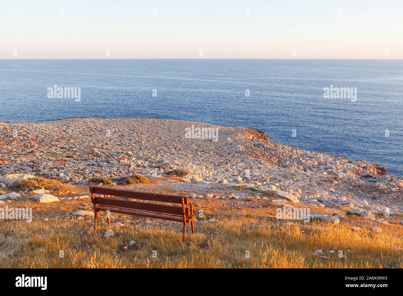 Cape Greko national park view. Rocks, hills, meadows and sea coast ...