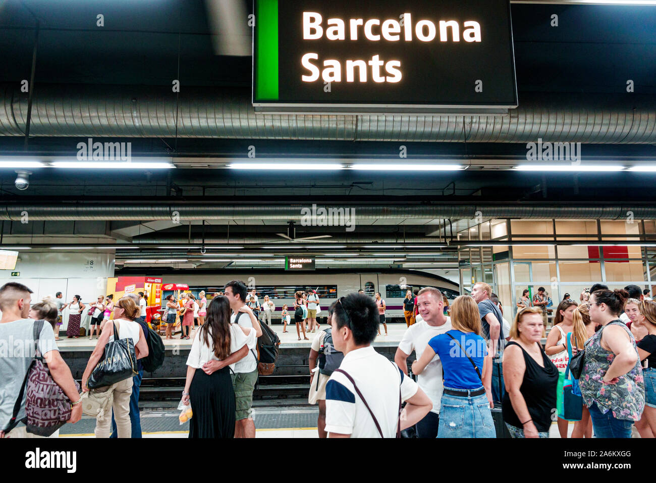 Catalonia barcelona sants renfe train station hi-res stock photography ...