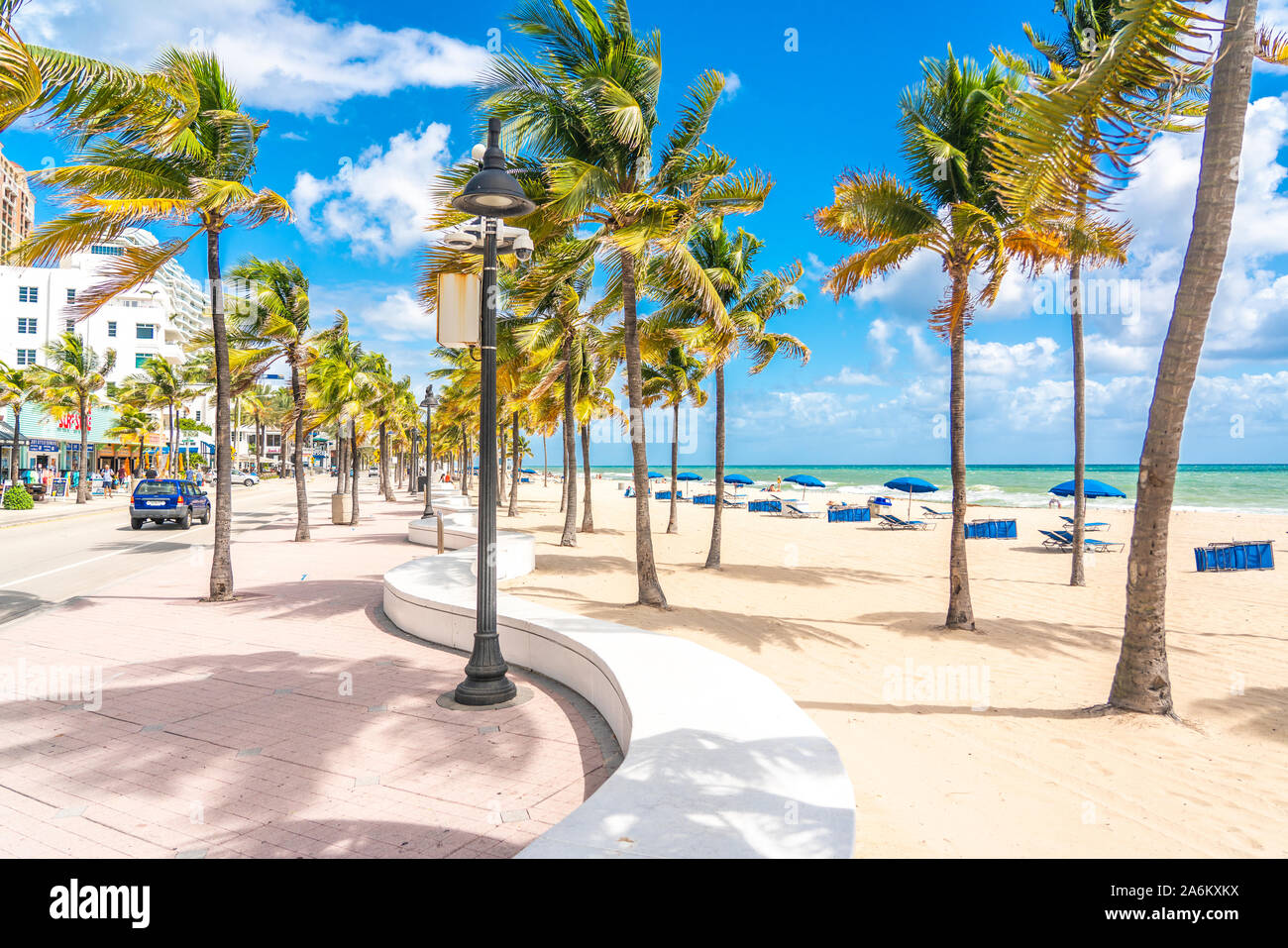 Fort Lauderdale, Florida, USA - September 20, 2019: Seafront beach ...