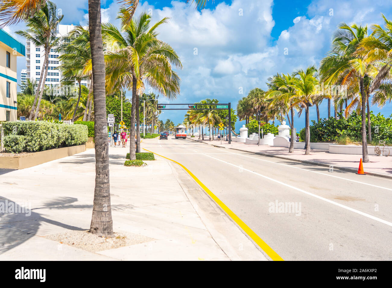 Fort Lauderdale, Florida, USA - September 20, 2019: Seafront beach ...