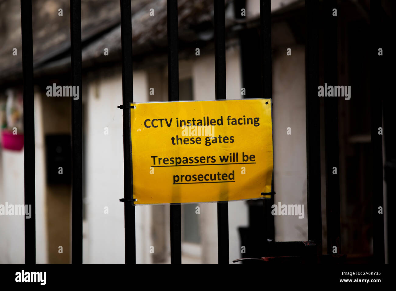 CCTV installed facing these gates trespassers will be prosecuted ...