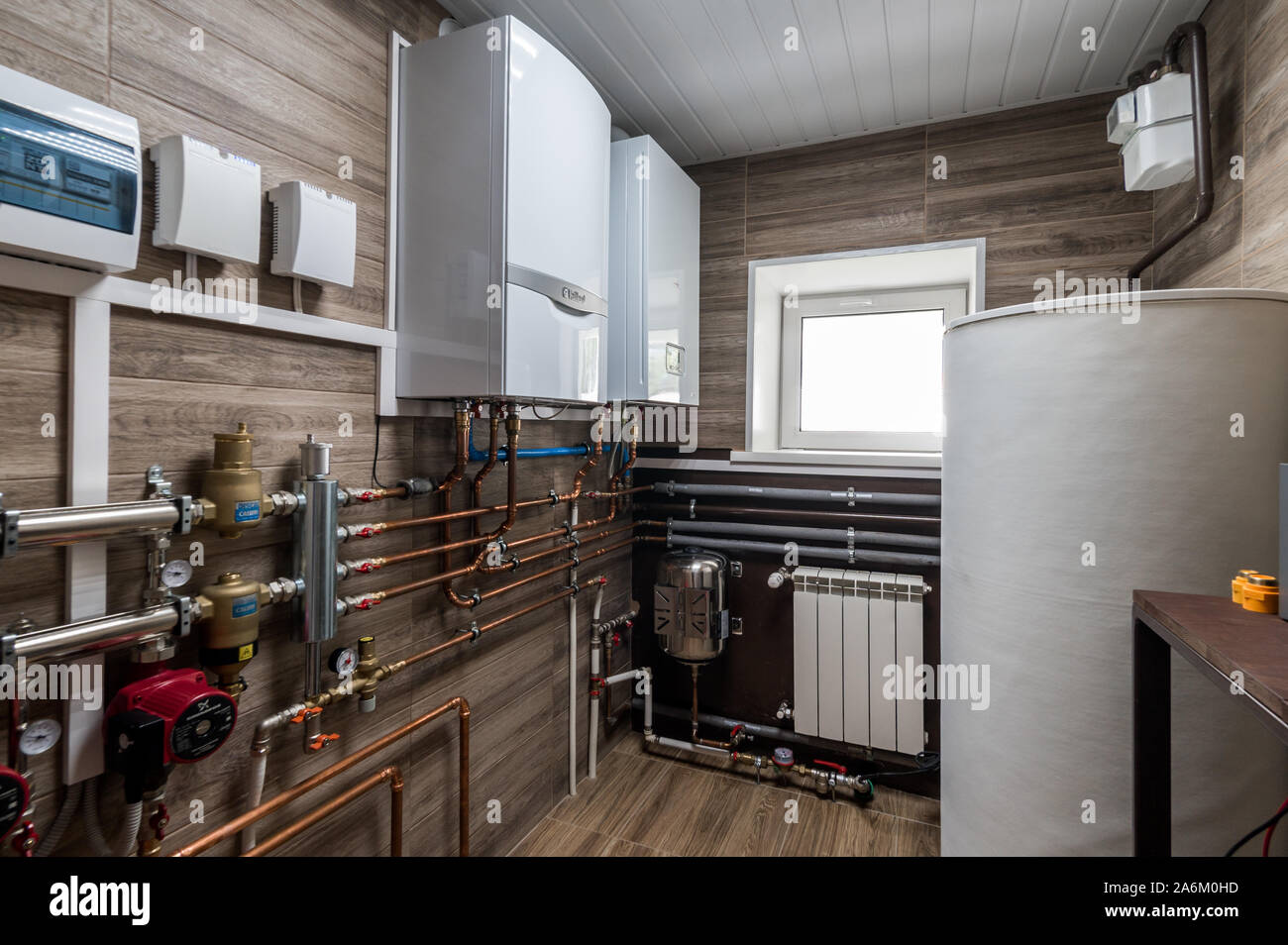 Russia, Moscow- June 11, 2019: interior room apartment. boiler room ...