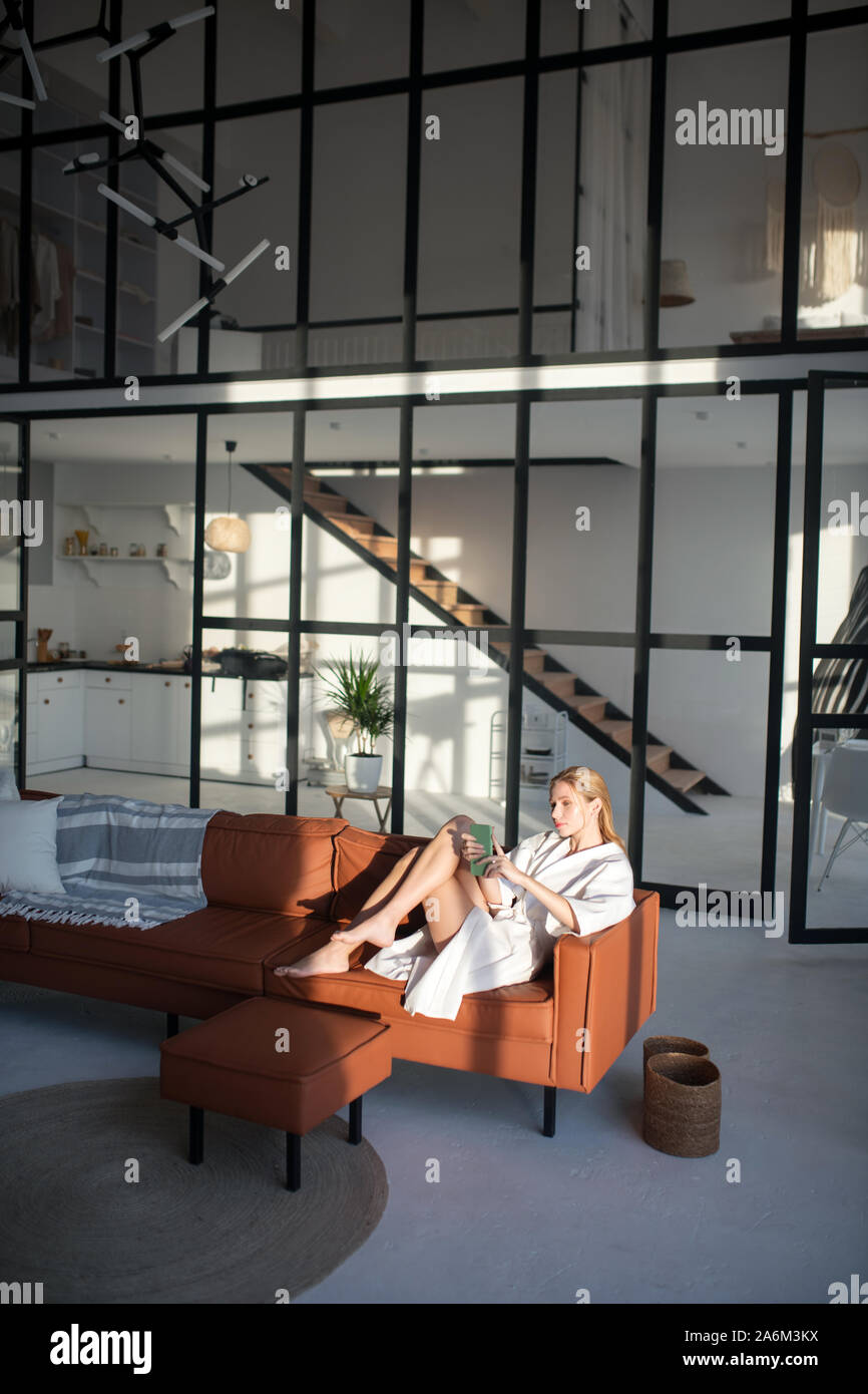 Woman after shower using hi-res stock photography and images - Alamy