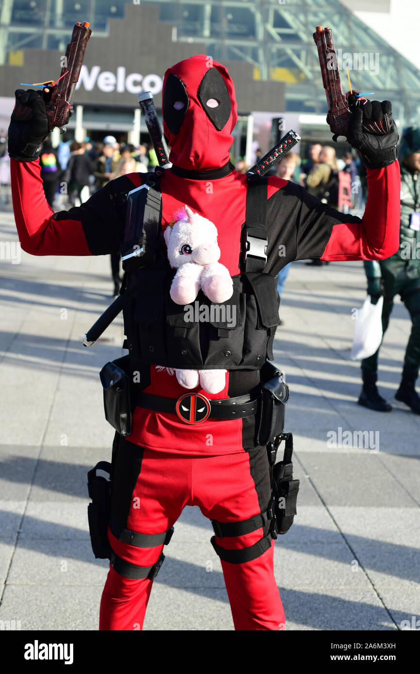 London, UK. 27th October, 2019. Cosplay fans attends the MCM Comic Con ...
