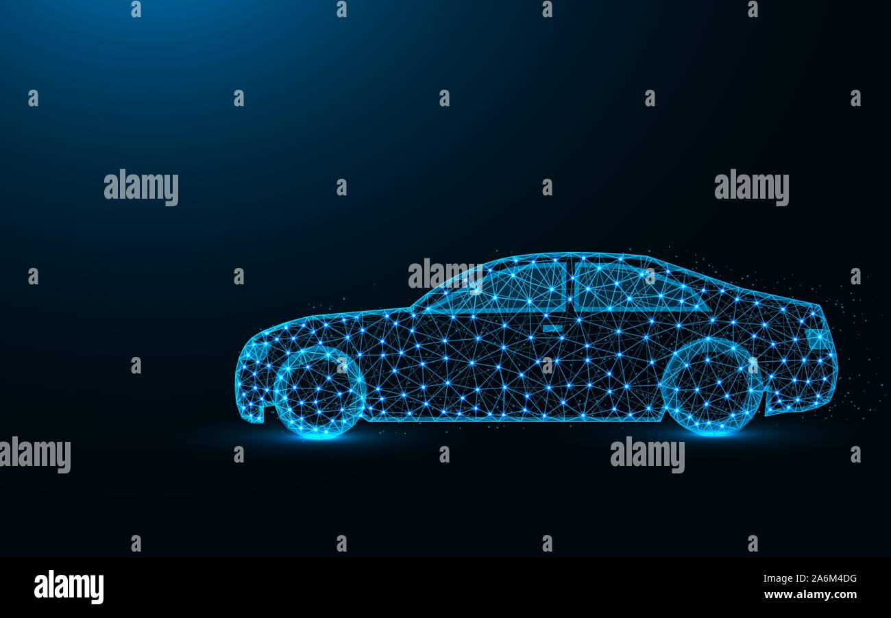 Car low poly design, transport abstract geometric image, driving ...
