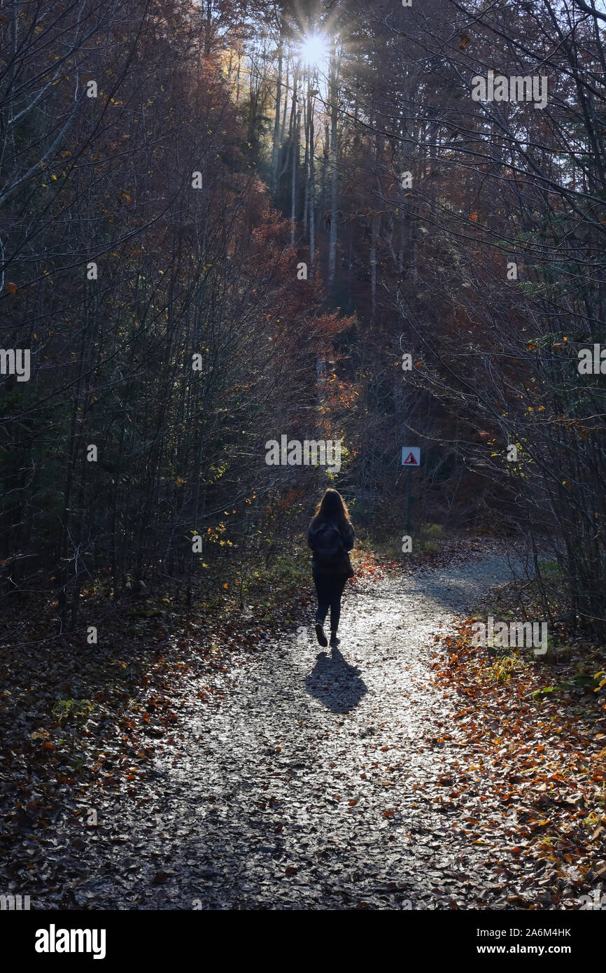 Couple running through forest hi-res stock photography and images - Alamy