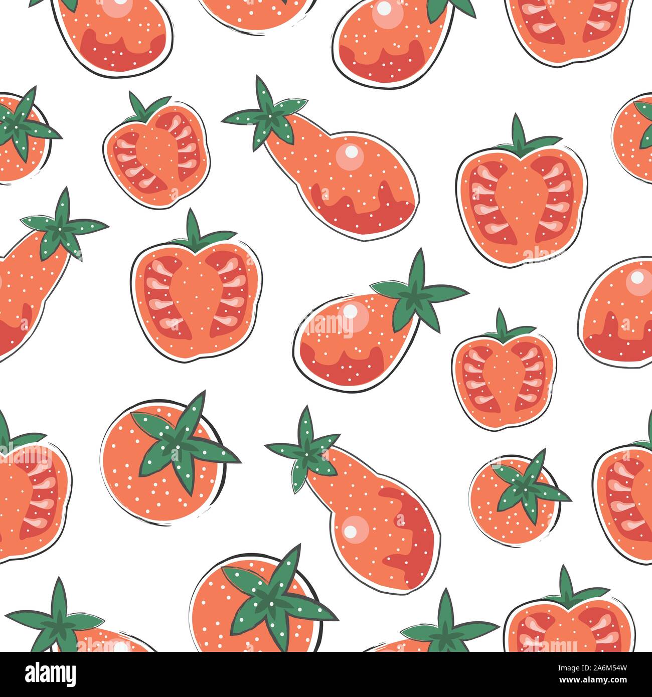 Dotted Background with colorful Tomatoes. Cartoon Design. Seamless ...