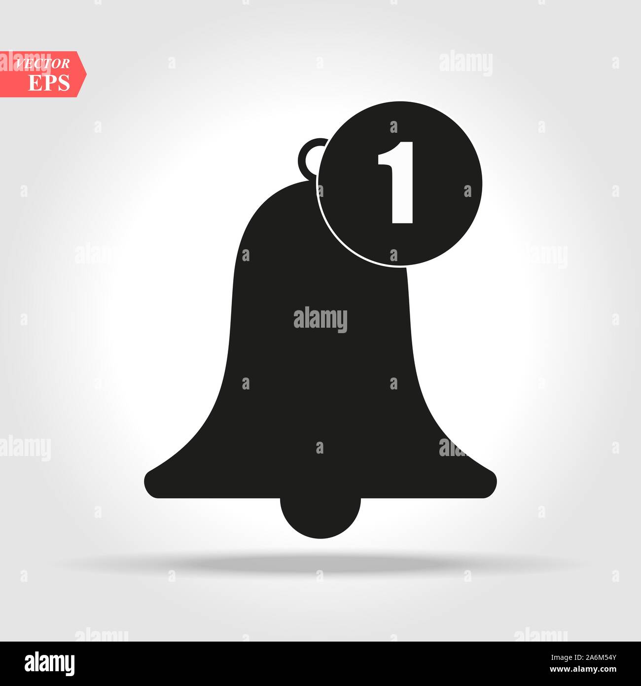 Notification bell icon. Vector bell and notification number sign for ...