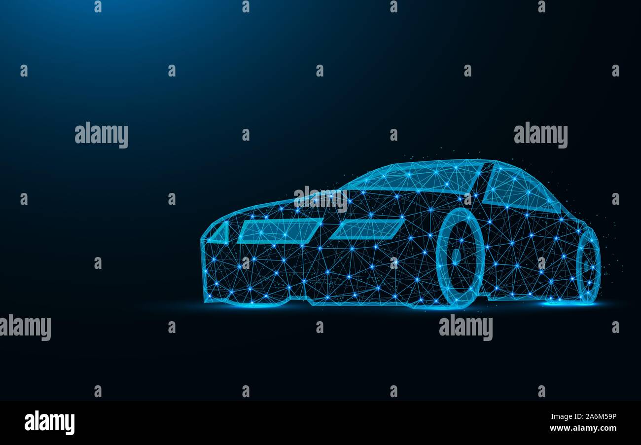 Car low poly design, transport abstract geometric image, driving ...