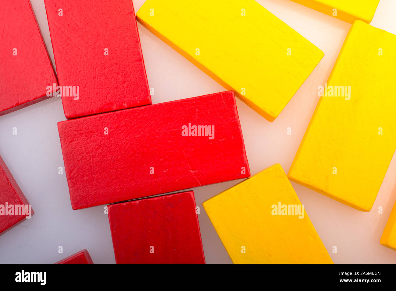 Colorful Domino Blocks placed on a white background Stock Photo - Alamy
