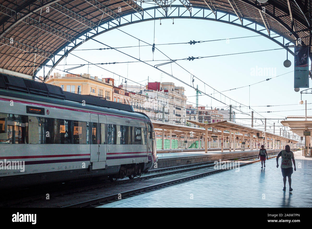 Valencia Spain,Estacio del Nord,Renfe train railway station,platform ...