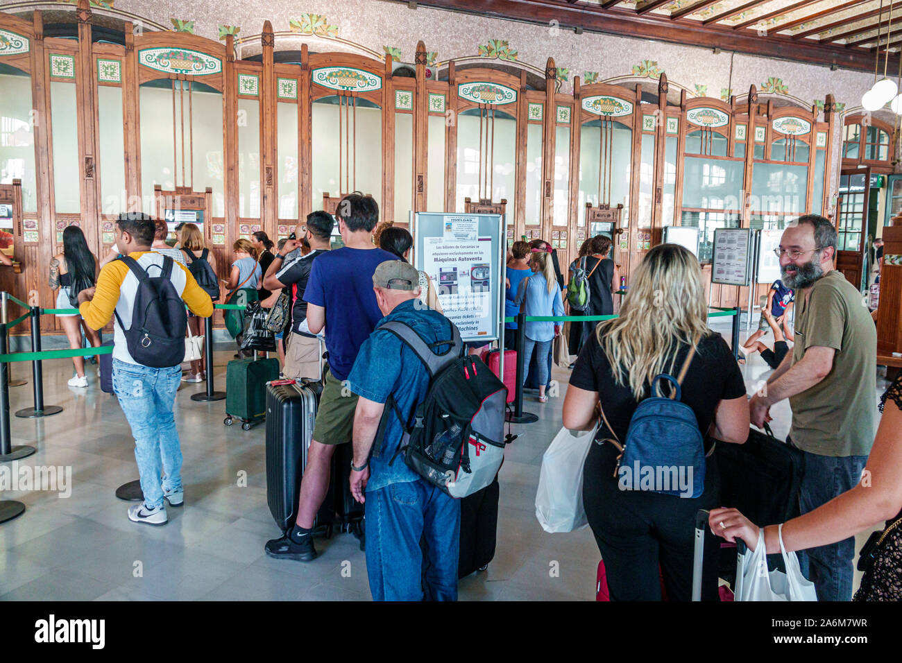 Valencia Spain,Estacio del Nord,Renfe train railway station,inside ...