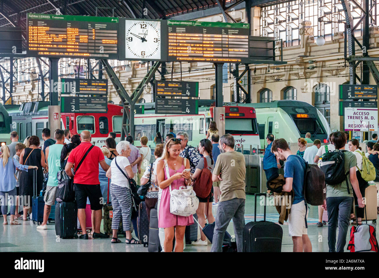 Valencia Spain,Estacio del Nord,Renfe train railway station,platform ...