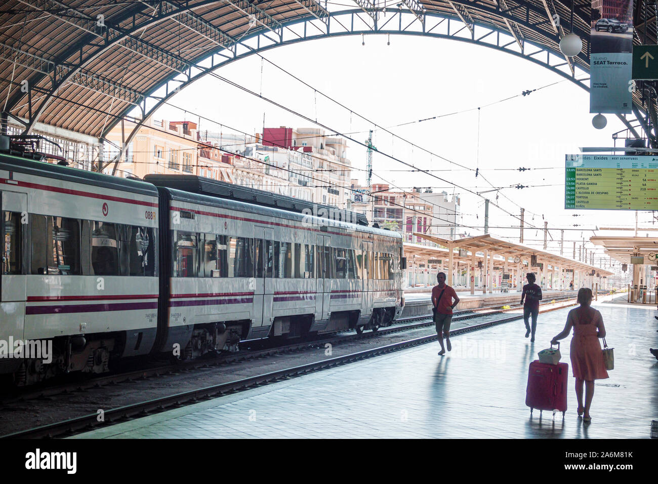 Valencia Spain,Estacio del Nord,Renfe train railway station,platform ...