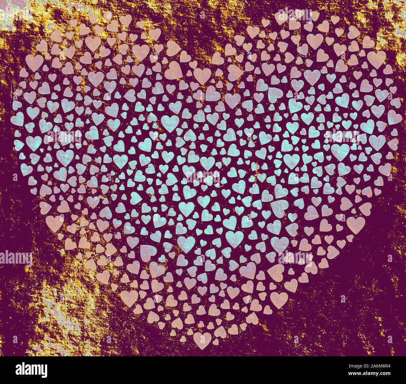 Colorful decorative objects in the shape of a heart Stock Photo - Alamy