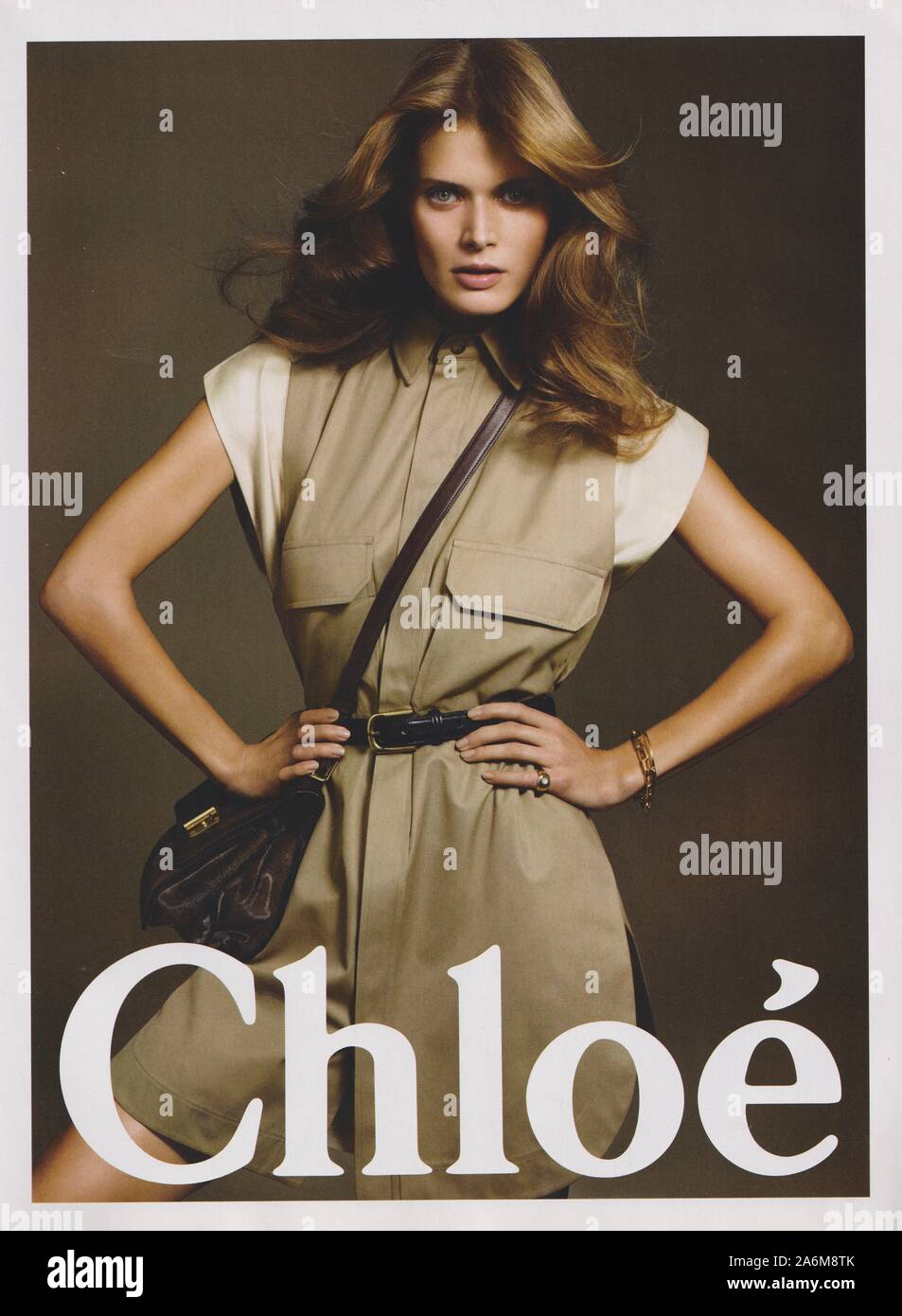 poster advertising Chloe fashion house with Malgosia Bela in paper ...
