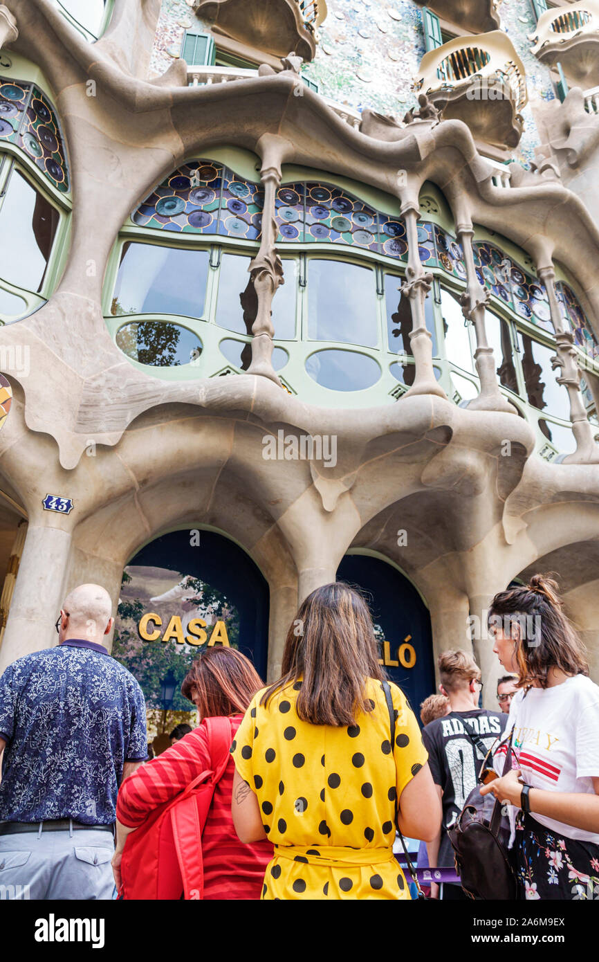 Barcelona Spain,Catalonia Catalunya,Passeig de Gracia,Casa Batllo ...