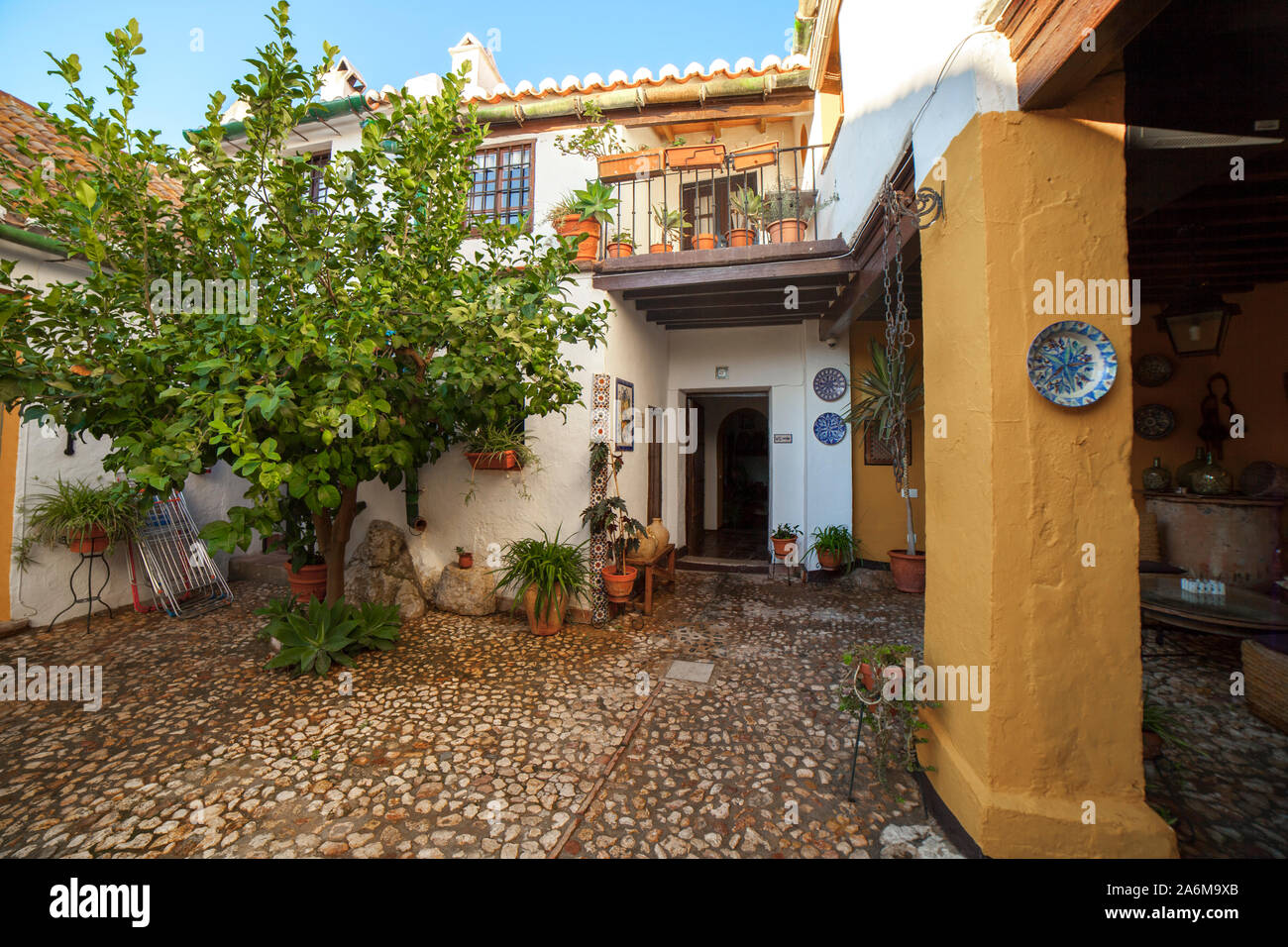 Comares, Spain - Sept 23th, 2018: Courtyard of Molino De Los Abuelos ...