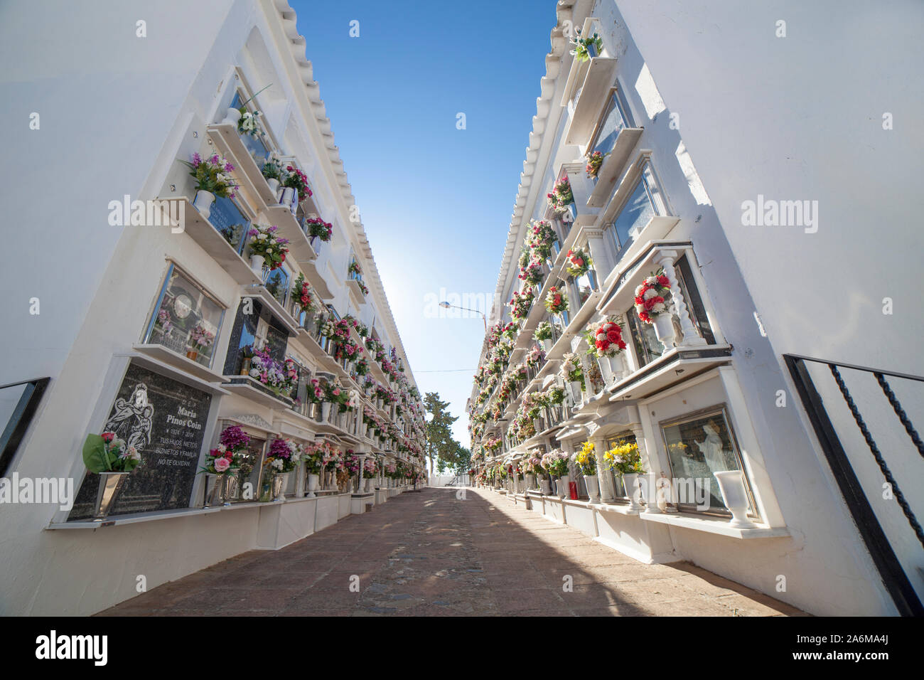 Comares, Spain - Sept 23th, 2018: Cemetery of Comares, inside the 8th ...