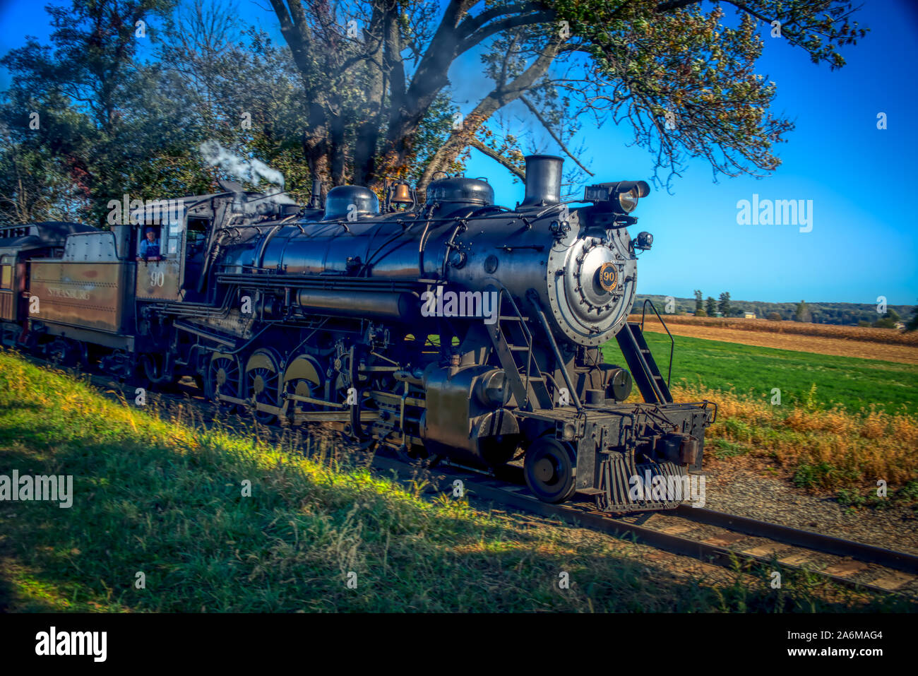 Antique steam locomotives at Strasbirg Railroad, Lancaster ...