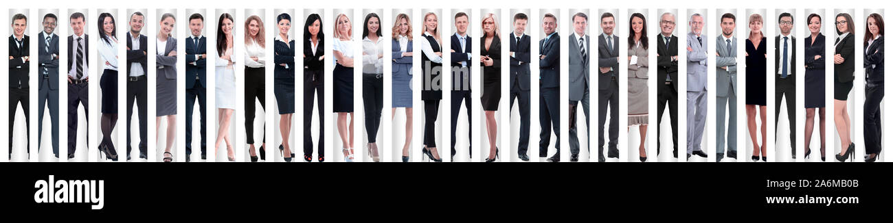panoramic collage of groups of successful employees Stock Photo - Alamy