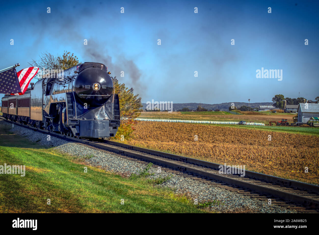 Antique steam locomotives at Strasbirg Railroad, Lancaster ...