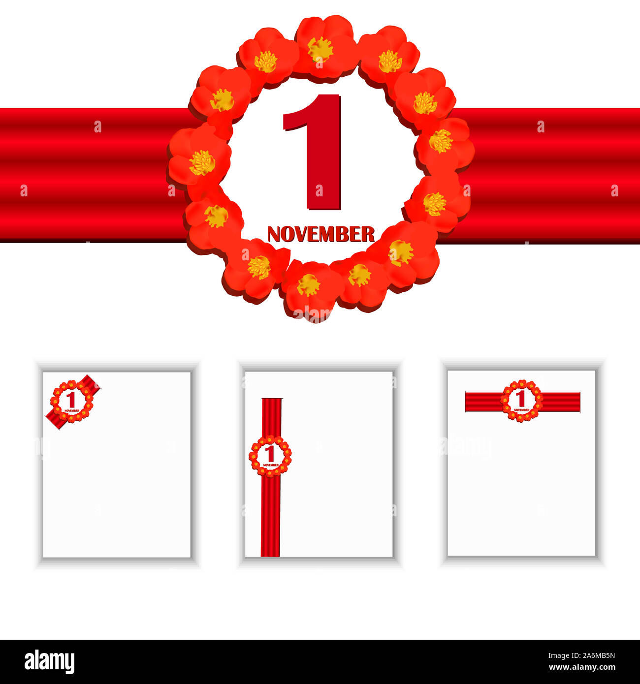 November 1 design icon. For planning important day. Blanks for holidays ...