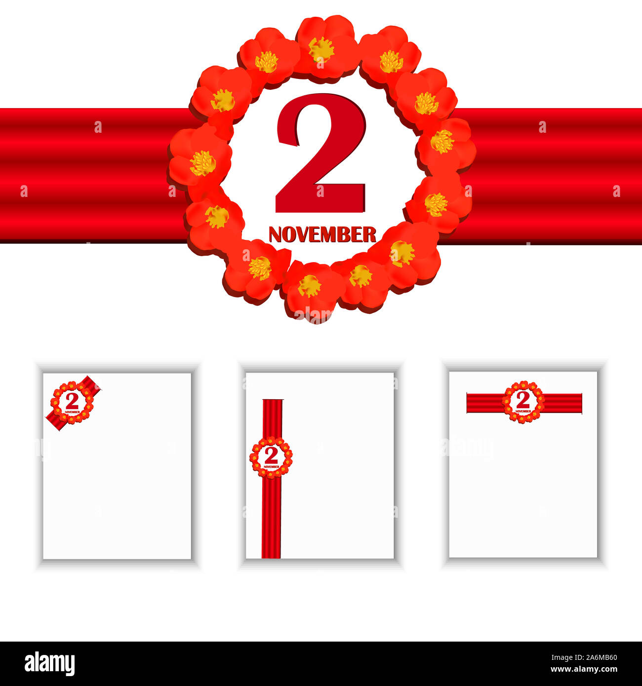 November 2 design icon. For planning important day. Blanks for holidays ...