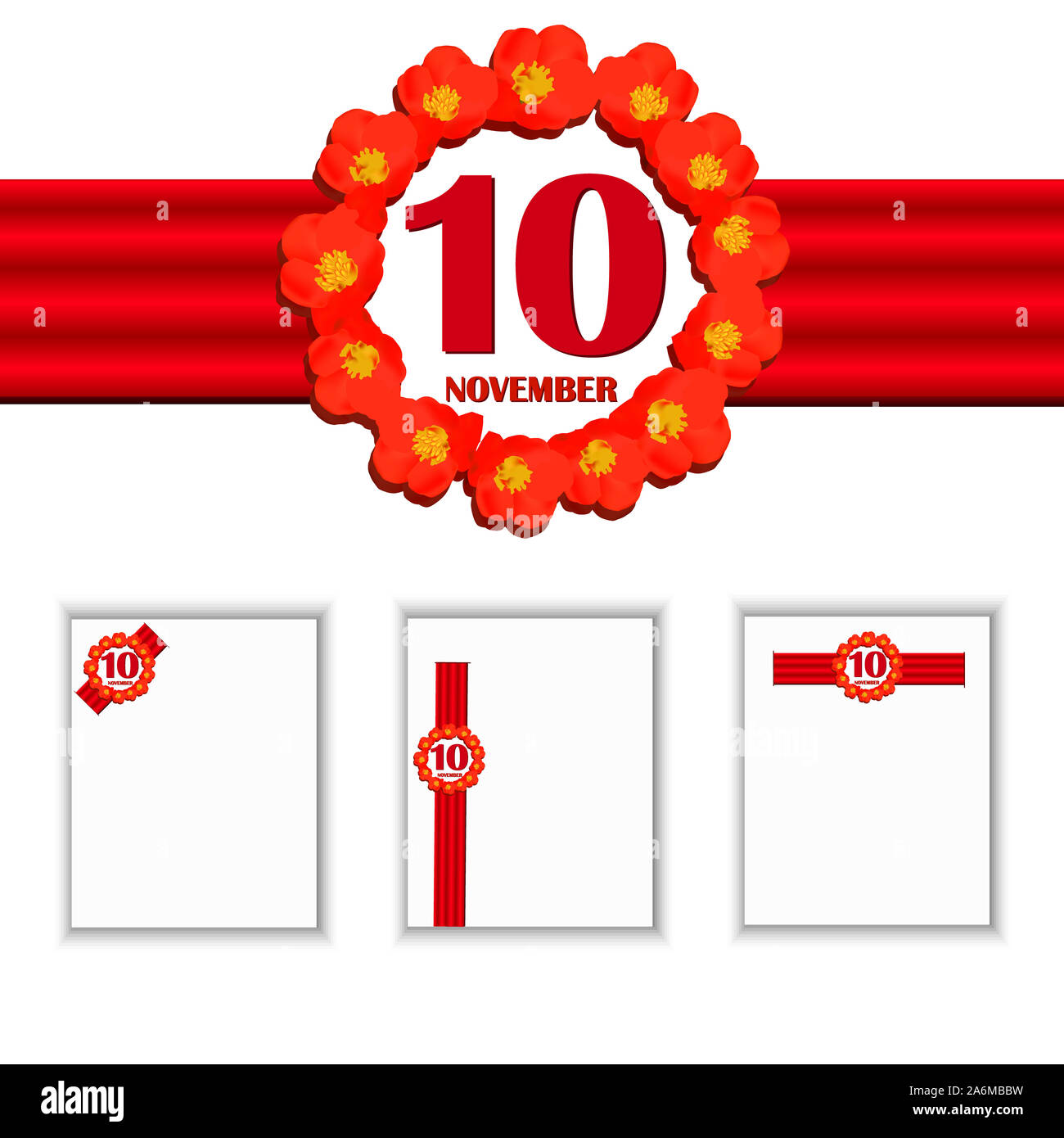 November 10 design icon. For planning important day. Blanks for ...
