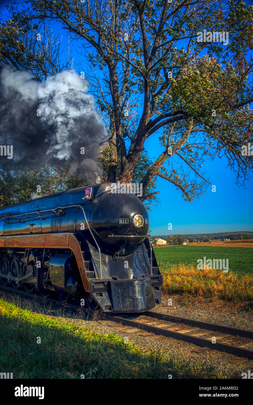 Antique steam locomotives at Strasbirg Railroad, Lancaster ...
