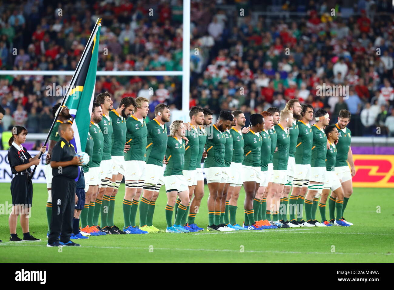 Yokohama, Kanagawa, Japan. 27th Oct, 2019. South Africa team group (RSA ...