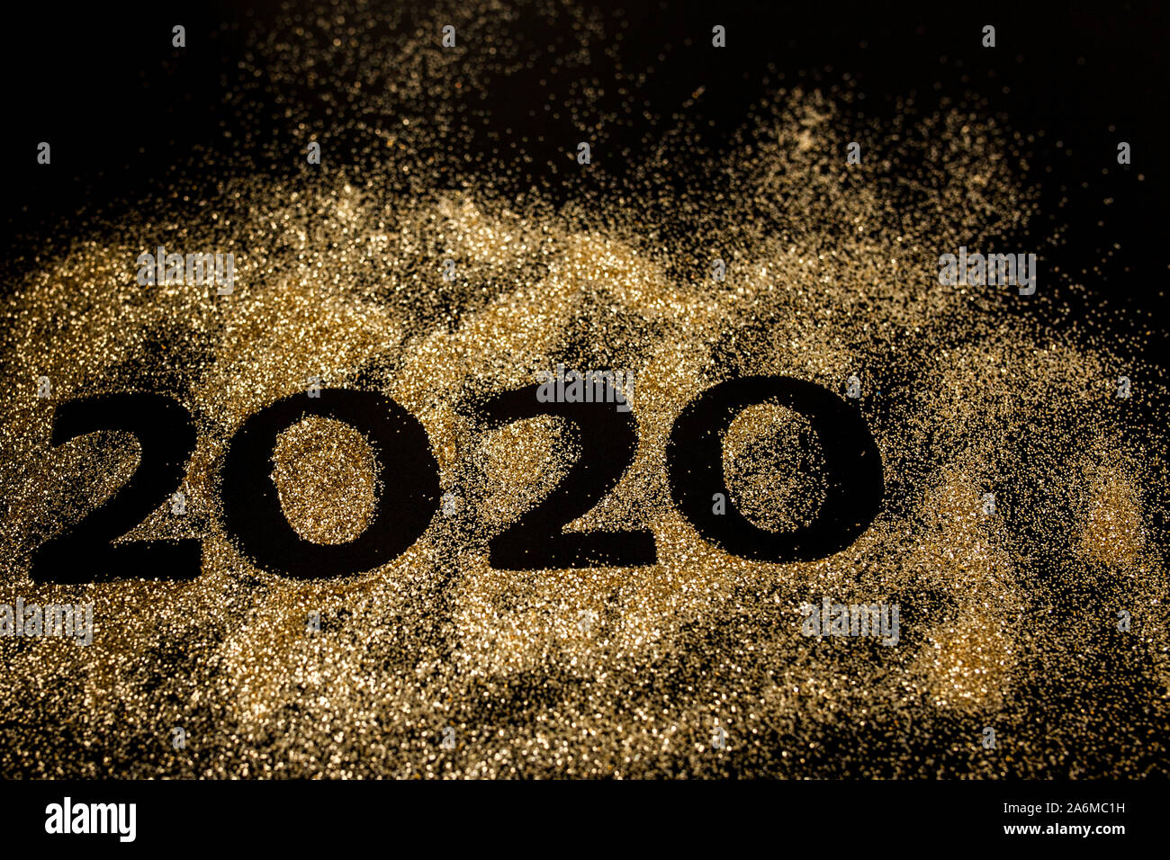 Happy New Year 2020. Creative Collage of numbers two and zero made up ...