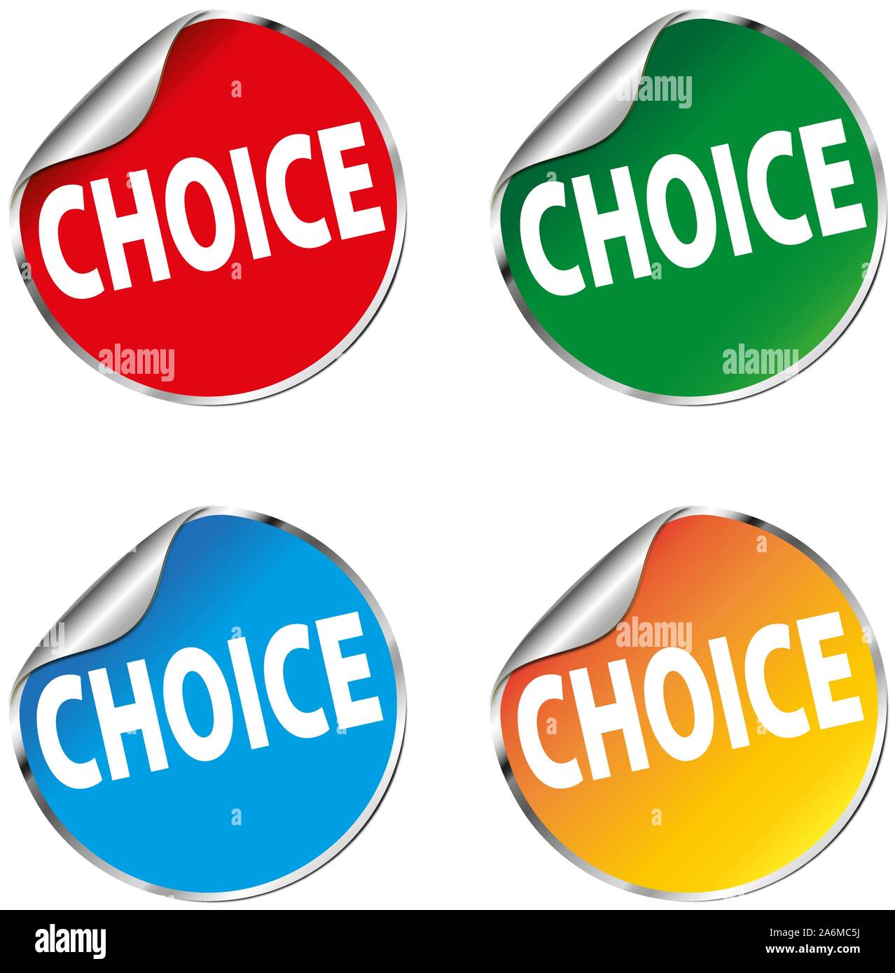 Set of puckered stickers "choice" eps10 on a white background Stock ...