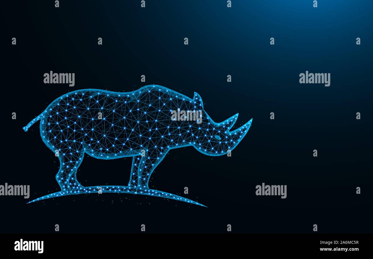Rhinoceros low poly design, mammal animal abstract geometric image, zoo ...