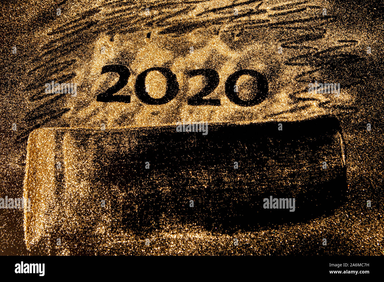 Happy New Year 2020. Creative Collage of numbers two and zero made up ...