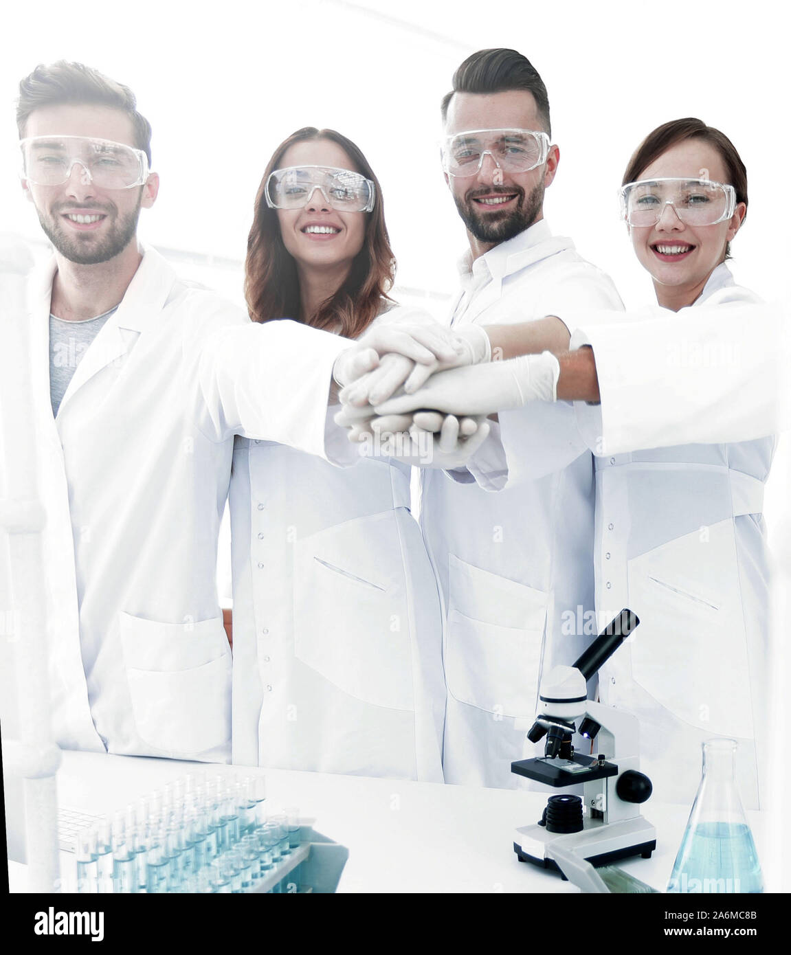 creative team of young scientists Stock Photo - Alamy