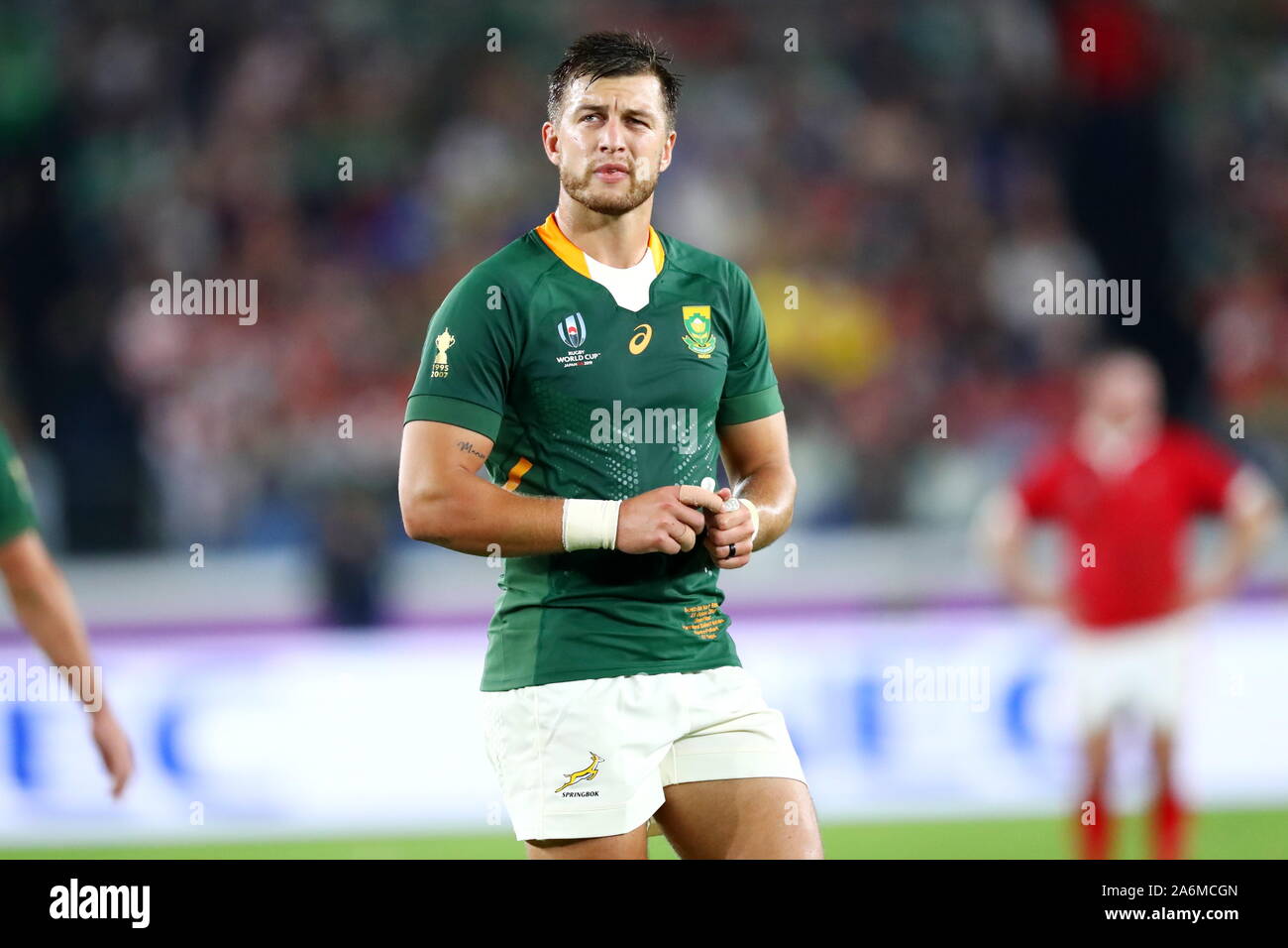 Yokohama, Kanagawa, Japan. 27th Oct, 2019. Handre Pollard (RSA) Rugby ...