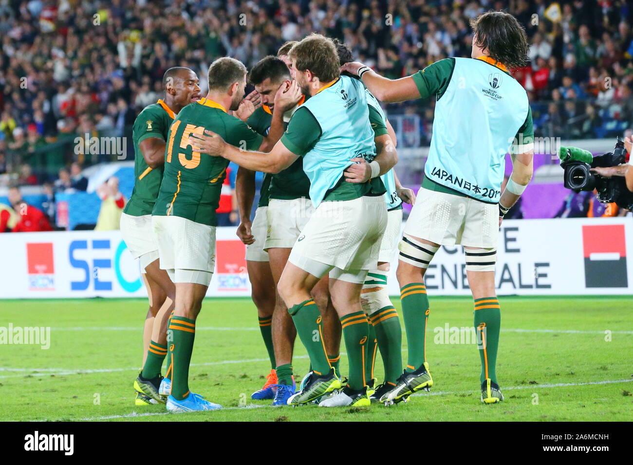 Yokohama, Kanagawa, Japan. 27th Oct, 2019. South Africa team group (RSA ...