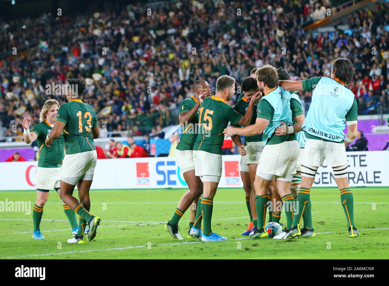 Yokohama, Kanagawa, Japan. 27th Oct, 2019. South Africa team group (RSA ...
