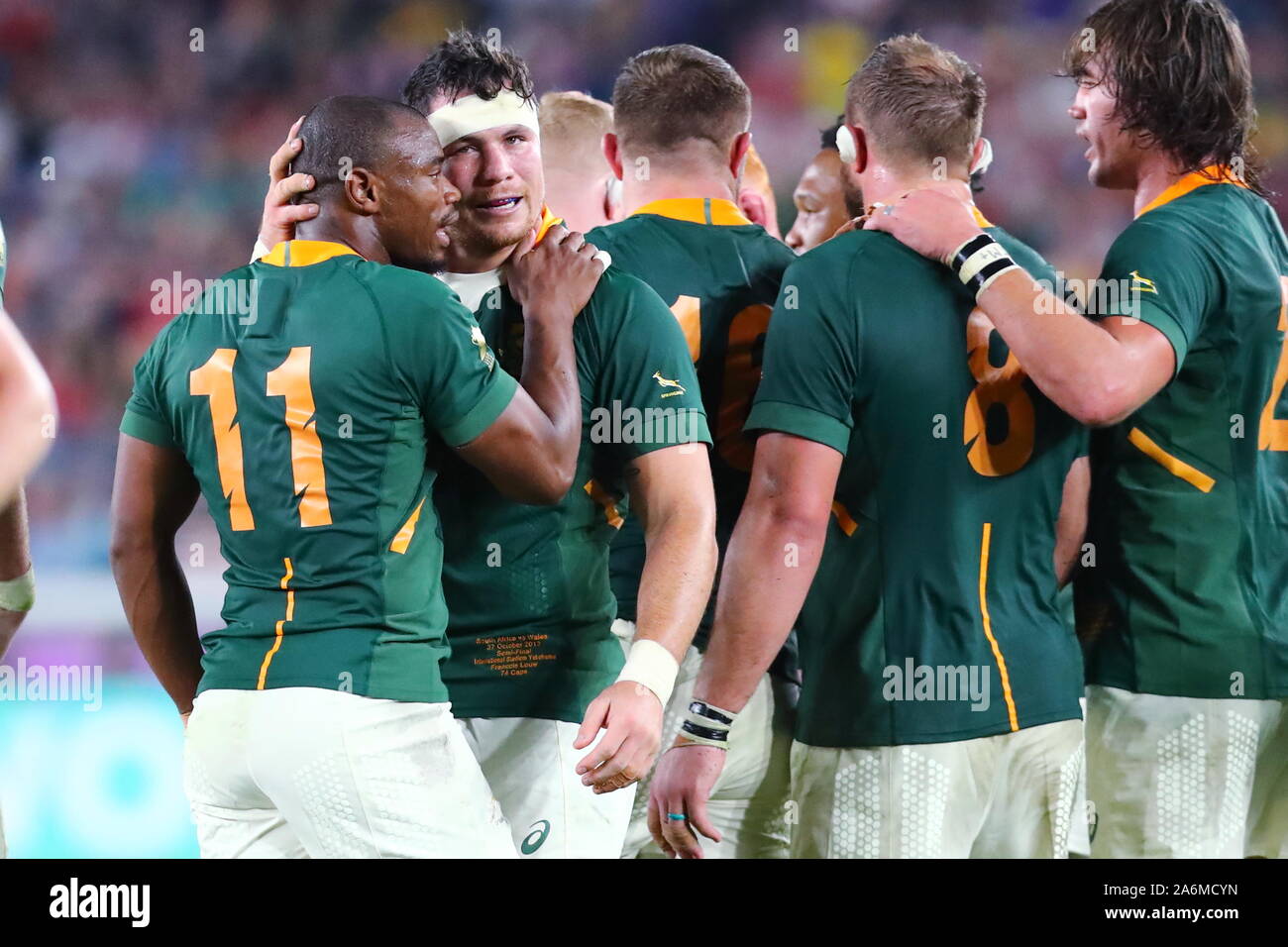 Yokohama, Kanagawa, Japan. 27th Oct, 2019. South Africa team group (RSA ...