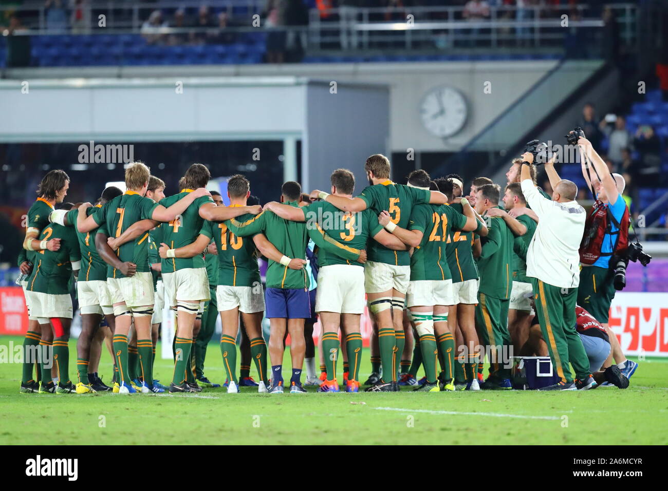 Yokohama, Kanagawa, Japan. 27th Oct, 2019. South Africa team group (RSA ...