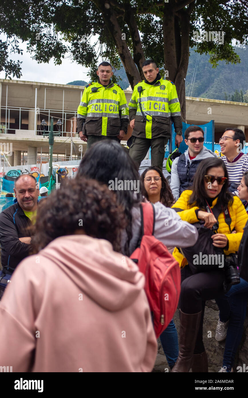 Bogota, Cundinamarca / Colombia, August 8 2019: Police Officers Staring ...