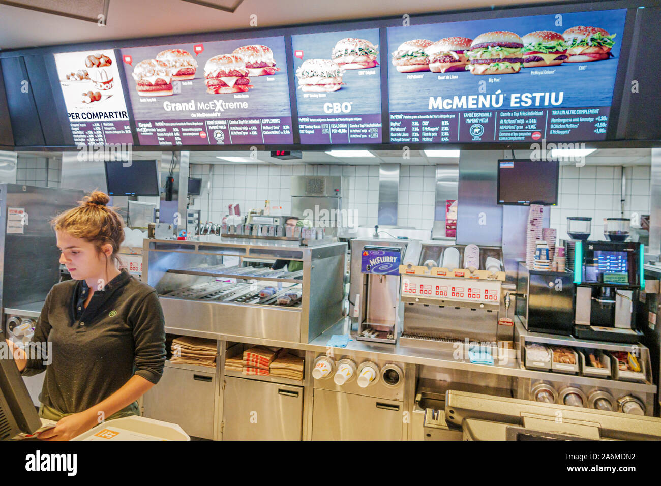 Mcdonalds fast food restaurant counter teen hi-res stock photography ...