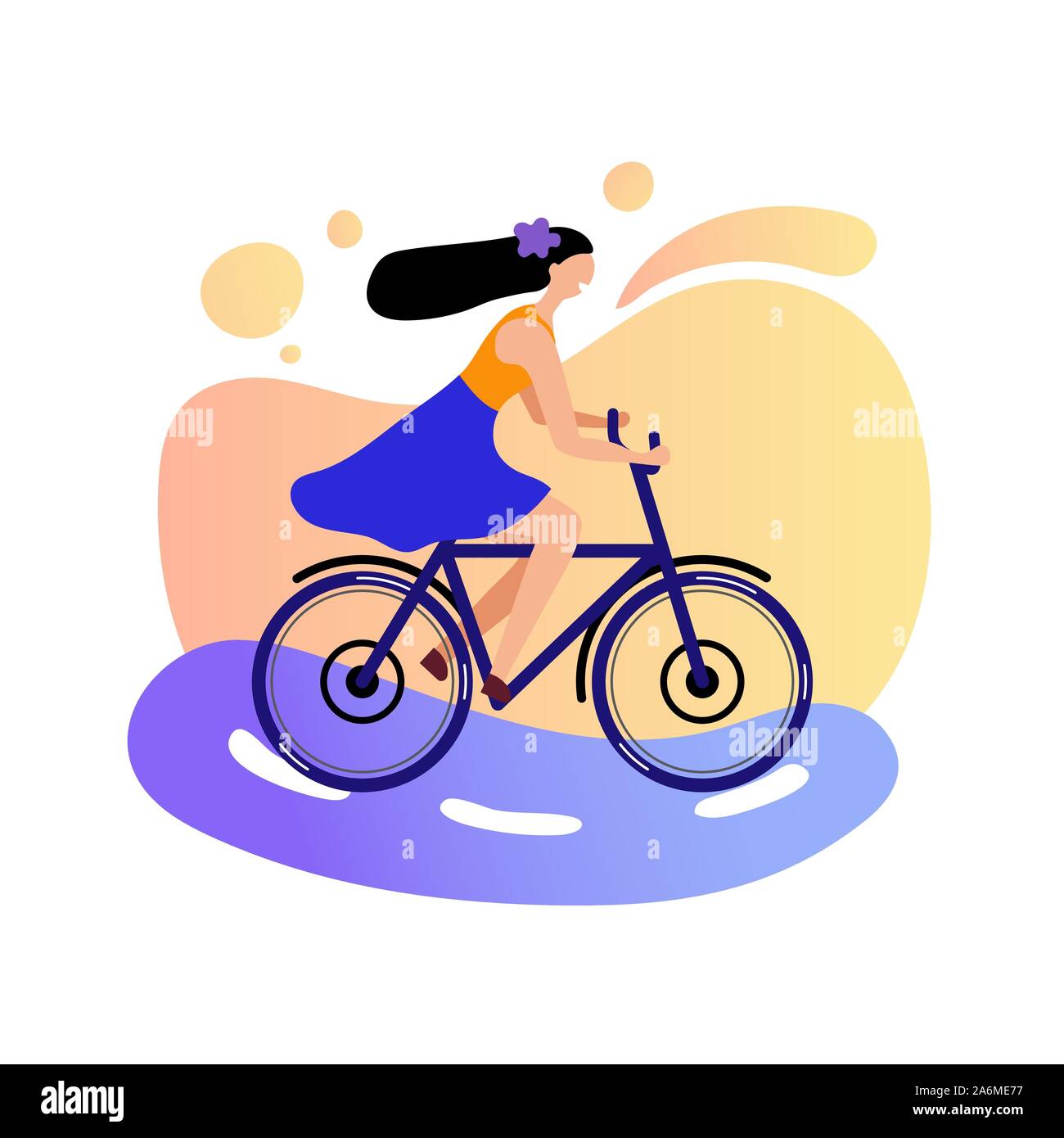 Bicycle vector bikers people character biking on cycle isolated on ...