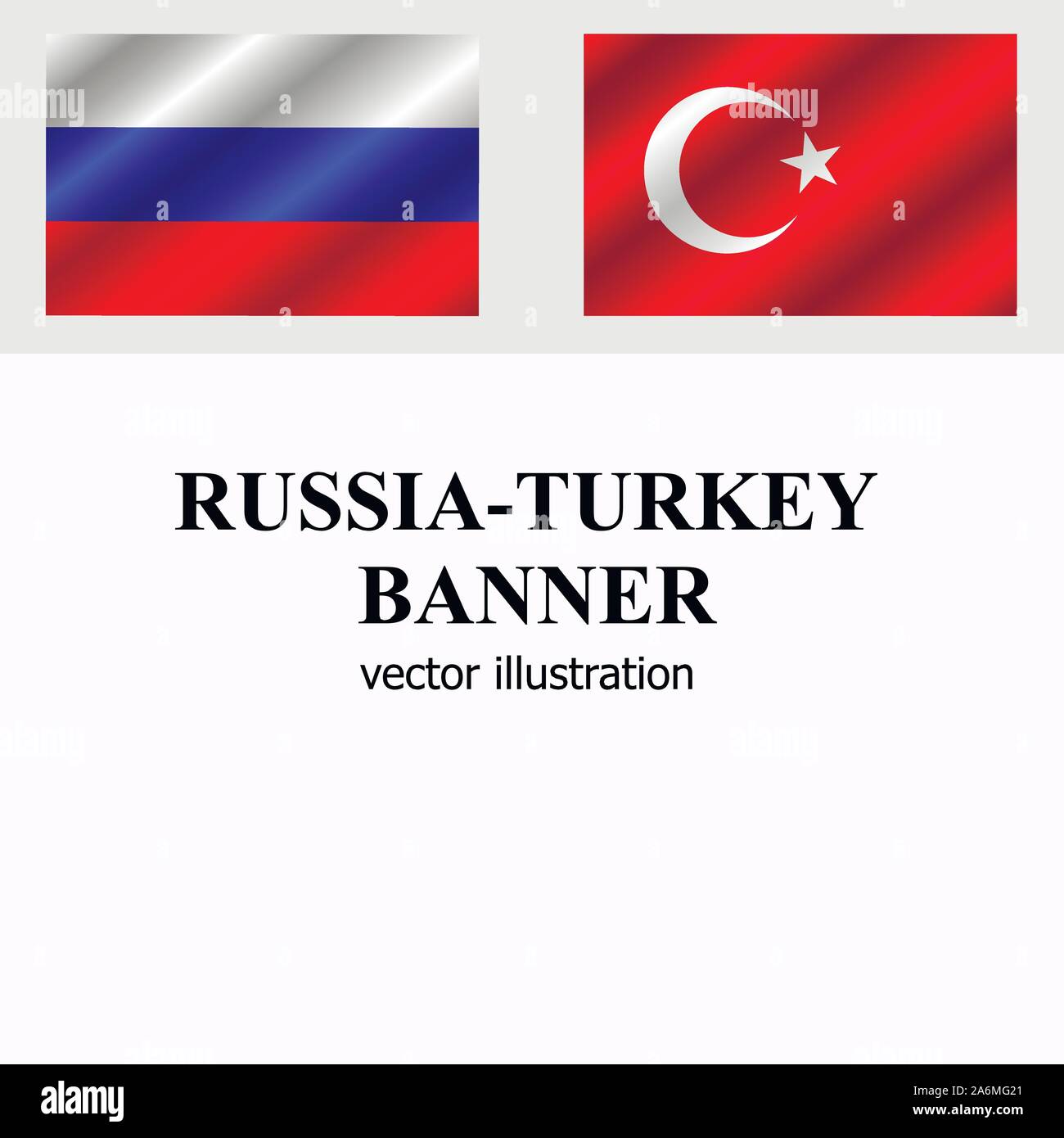 Russia and Turkey banner design. Bright Illustration. Vector Stock ...