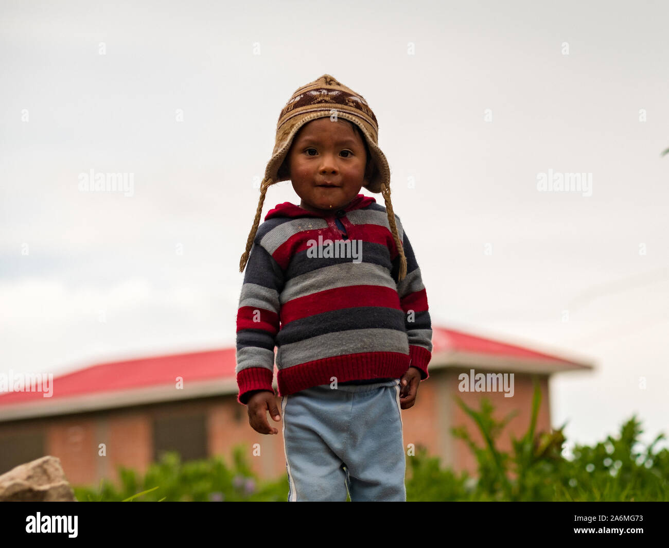 Challapampa, La Paz / Bolivia, January 14, 2016: Aymara Male Child ...